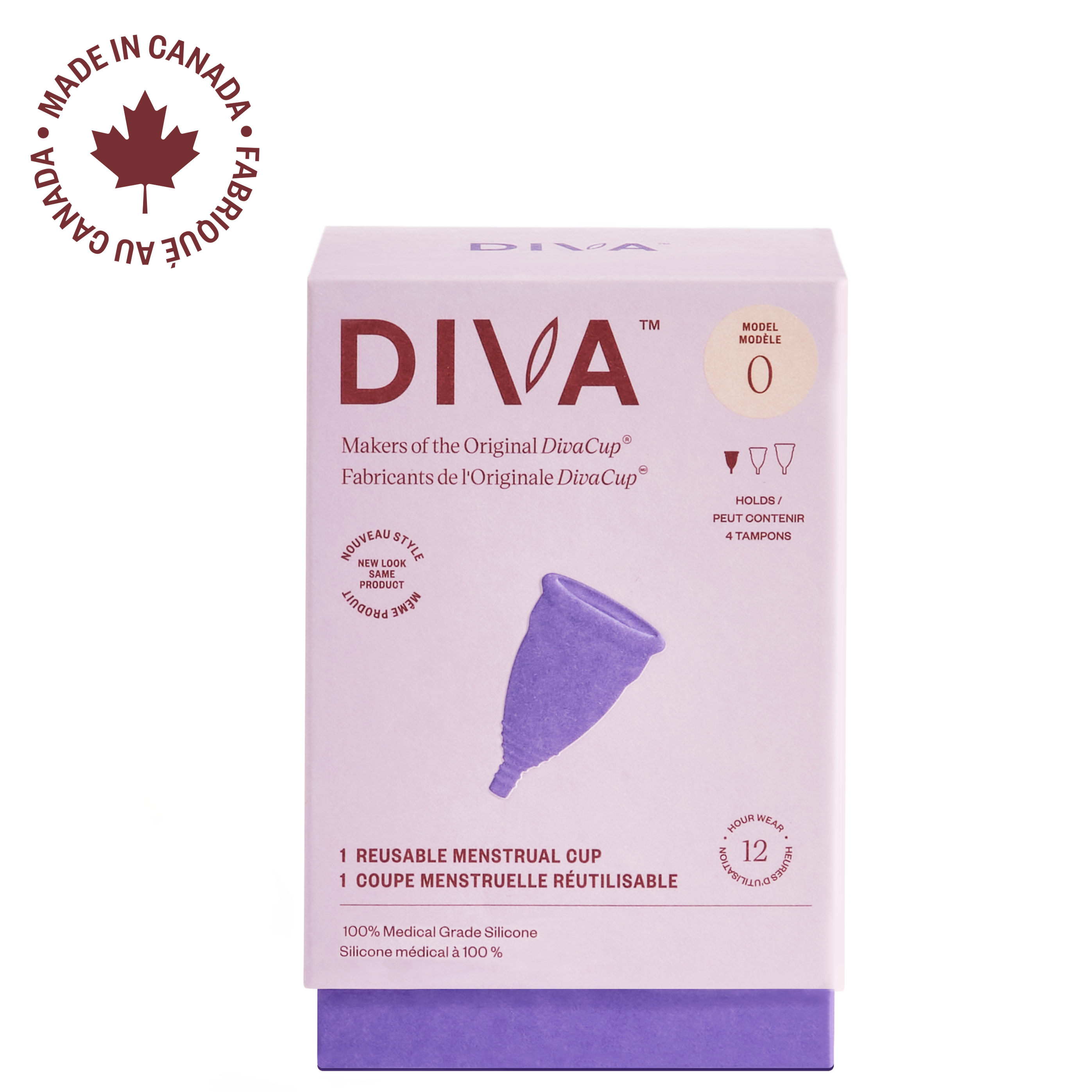 DIVA Cup Model 0 Reusable Menstrual Cup holds up to 4 tampons of flow ...